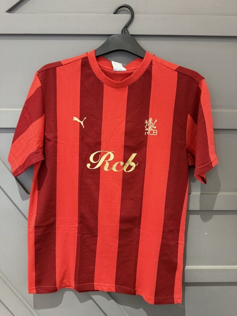 PUMA RCB RETRO STRIPER TEE 2025 – Crown Cricketer
