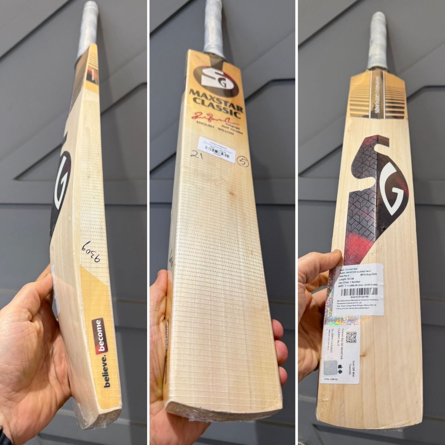 SG Maxstar Classic Bat Size 5 – Crown Cricketer